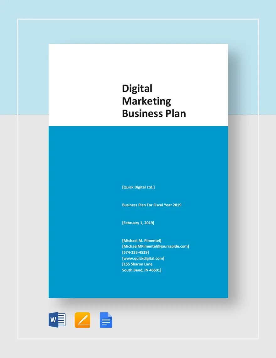 Digital Marketing Business Plan Template