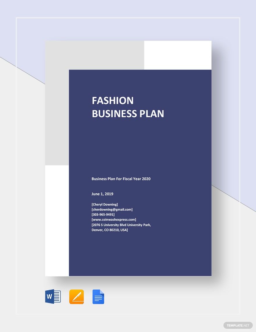 Fashion Business Plan Template Download In Word Google Docs Apple 