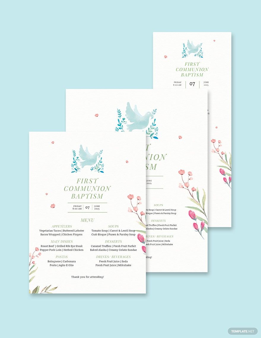 First Communion Booklet Template - Google Docs, Illustrator, Word ...