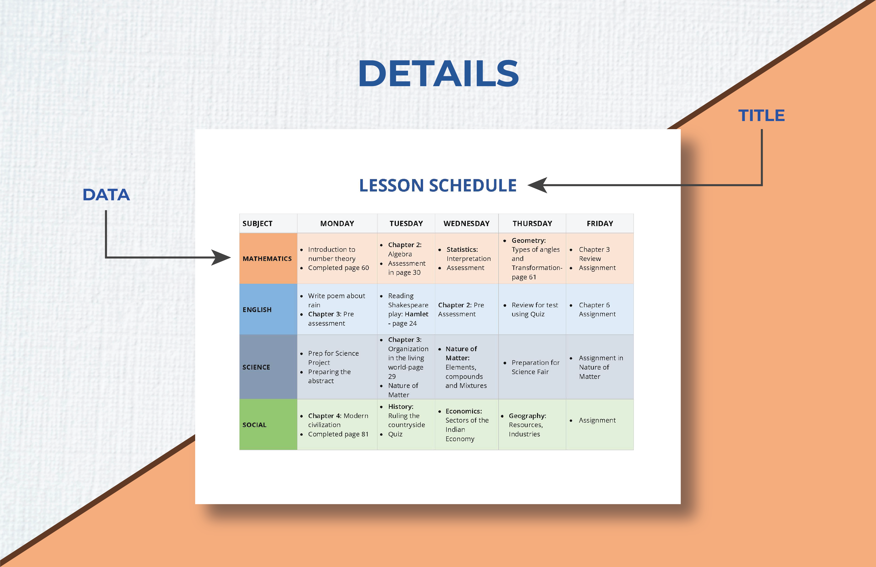Lesson Schedule Template - Google Docs, Word, Apple Pages | Template.net