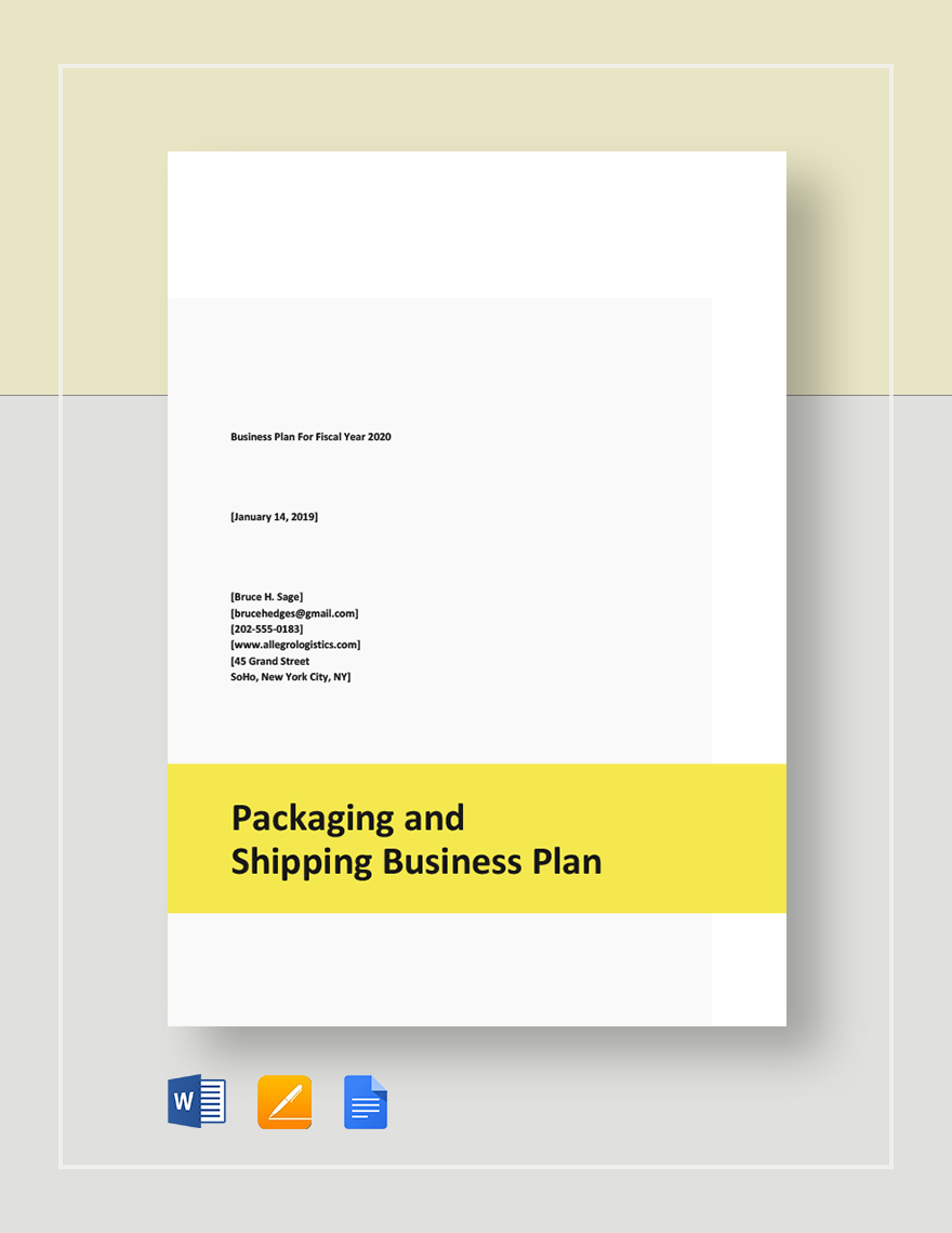 Packaging and Shipping Business Plan Template - Google Docs, Word ...