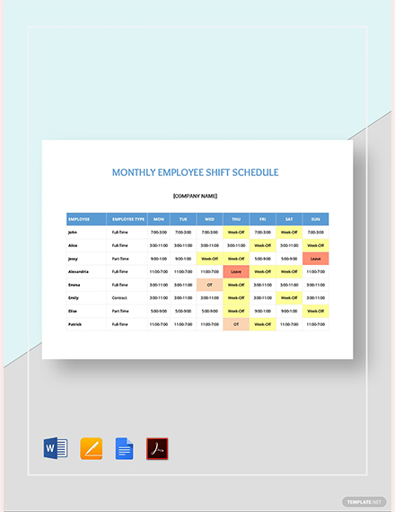 Employee Shift Schedule Template Google Sheets Vercoin