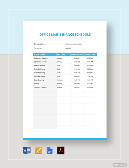Office Schedule Template - 10+ Free Word, PDF Documents Download