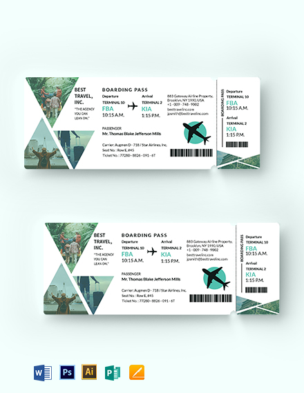 19+ Best Travel Ticket Templates - PSD, AI, Word