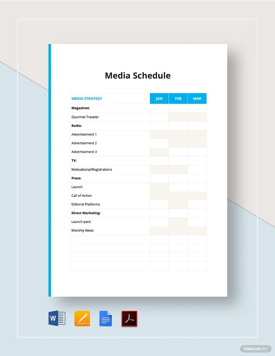 Schedule Word Templates Design Free Download Template