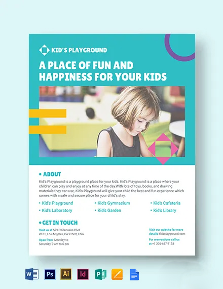 Play School ID Card Template - Illustrator, Word, Apple Pages, PSD ...