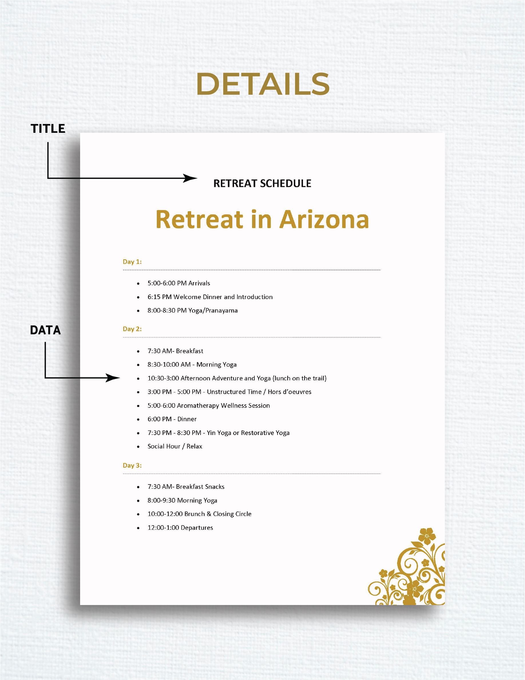 Retreat Schedule Template - Google Docs, Word, Apple Pages | Template.net