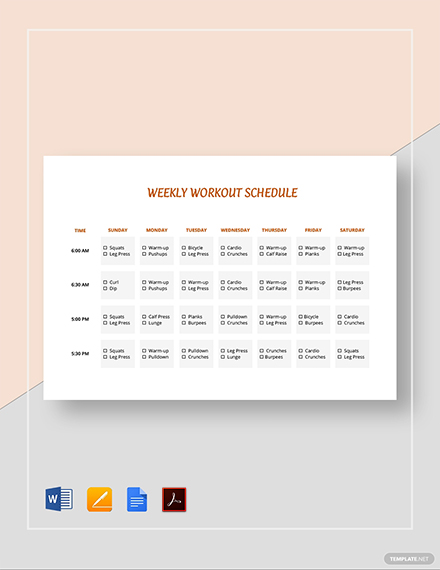 45+ Workout Schedule Templates - PDF, Docs