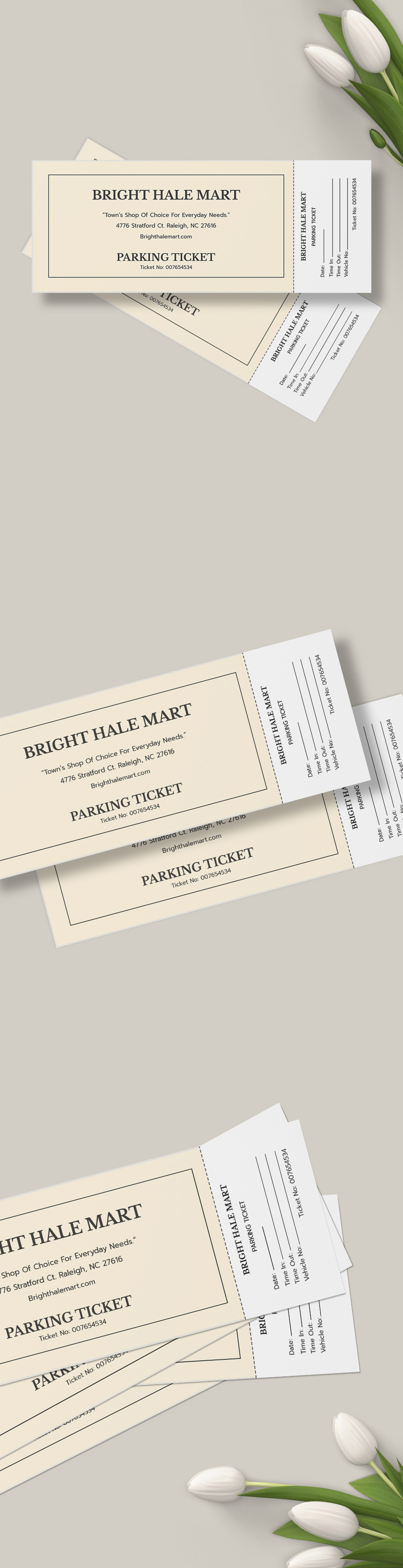 Free Valet Parking Ticket Template - Illustrator, Word, Apple Pages ...