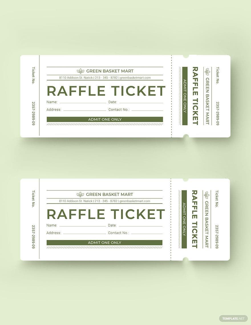 Simple Raffle Ticket Template Download In Word Illustrator PSD 