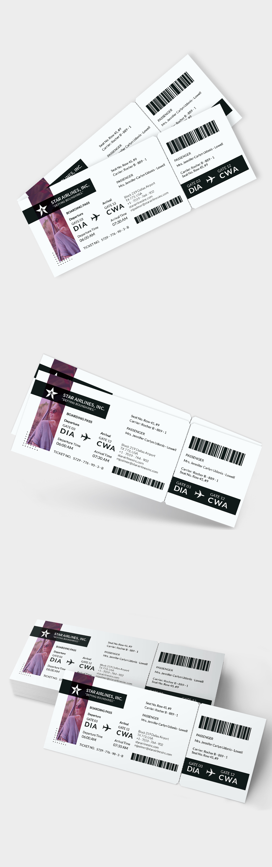 Free Simple Travel Ticket Template - Illustrator, Word, Apple Pages ...