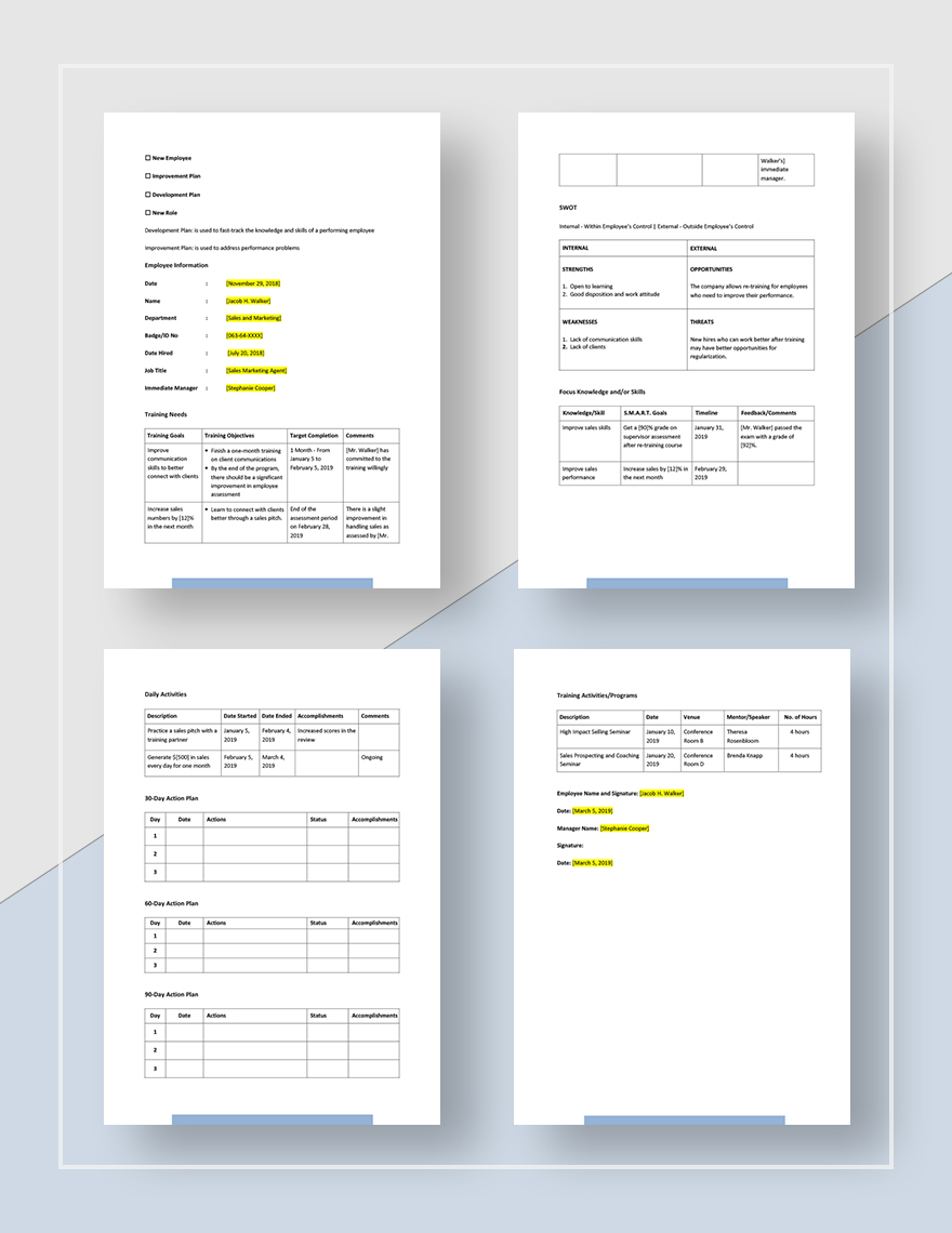 Free Performance Action Plan Template Download In Word Google Docs 