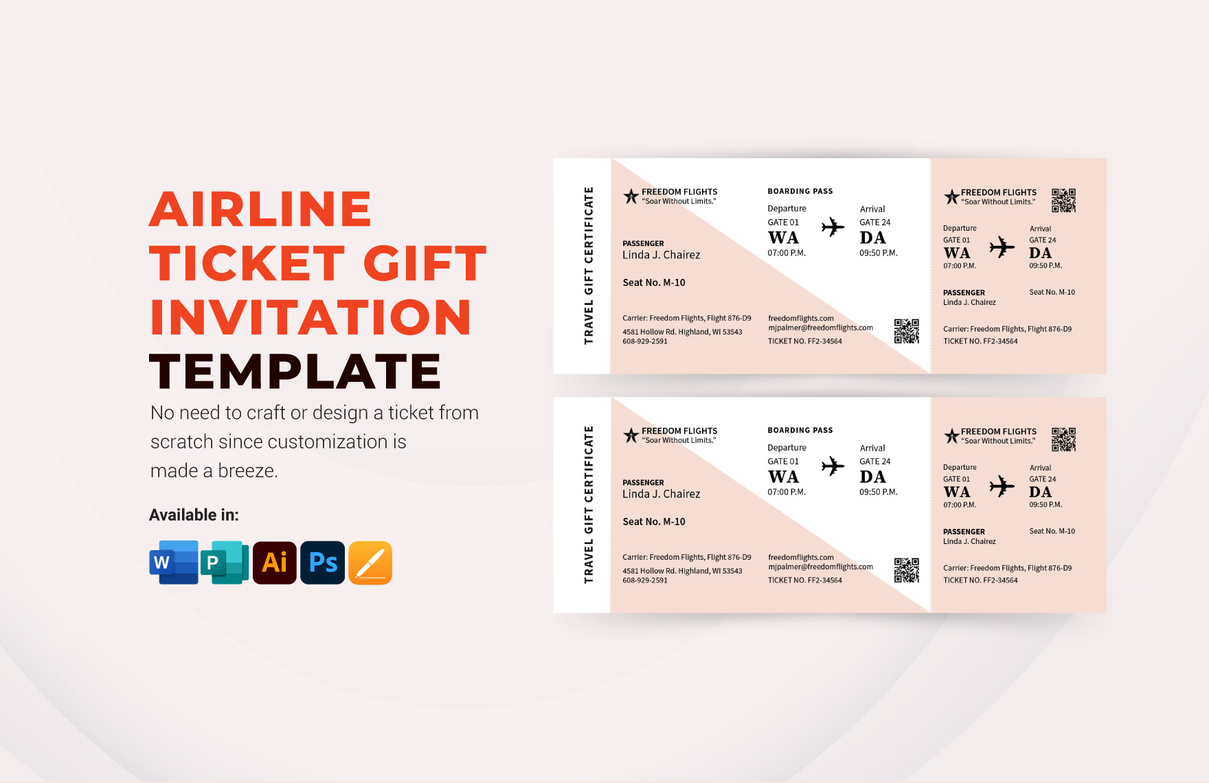 Gift Ticket Templates In Illustrator FREE Download Template