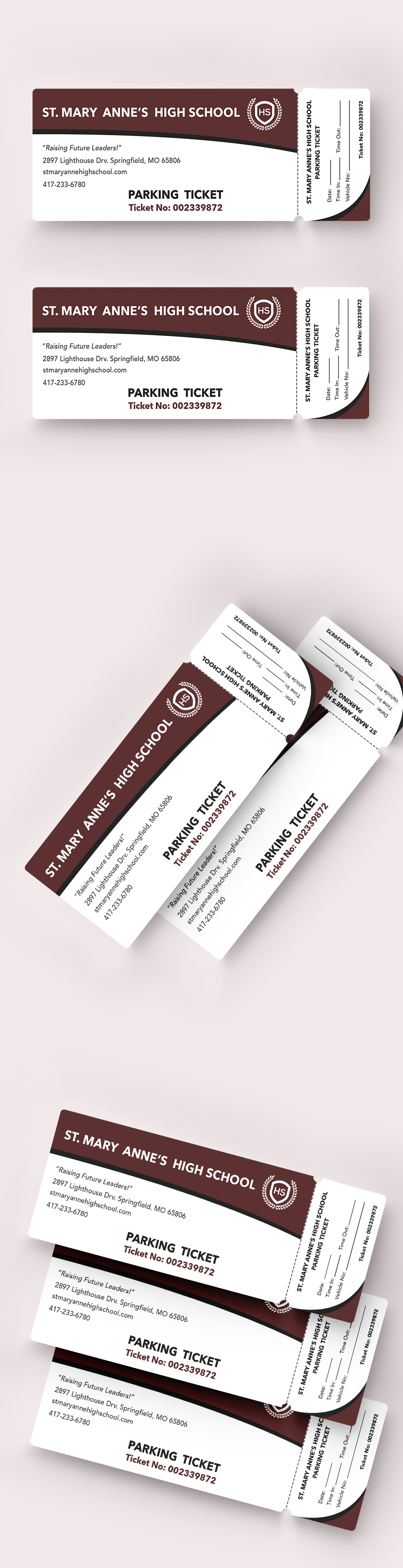 School Ticket Template - Illustrator, InDesign, Word, Apple Pages, PSD ...