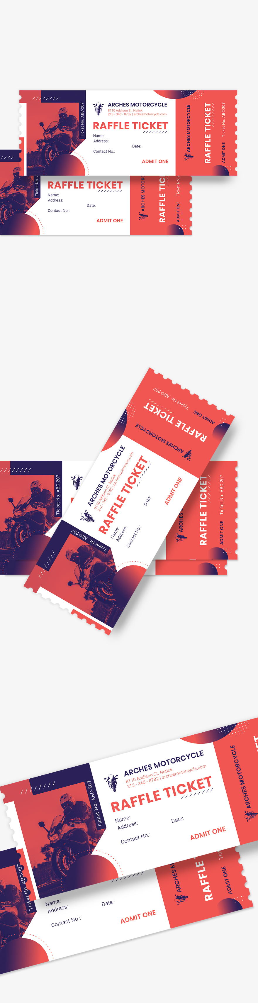 Motor Cycle Raffle Ticket Template - Illustrator, Word, Apple Pages ...