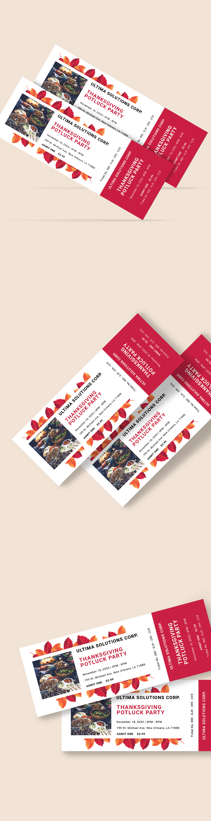 Event Food Ticket Template - Illustrator, Word, Apple Pages, PSD ...