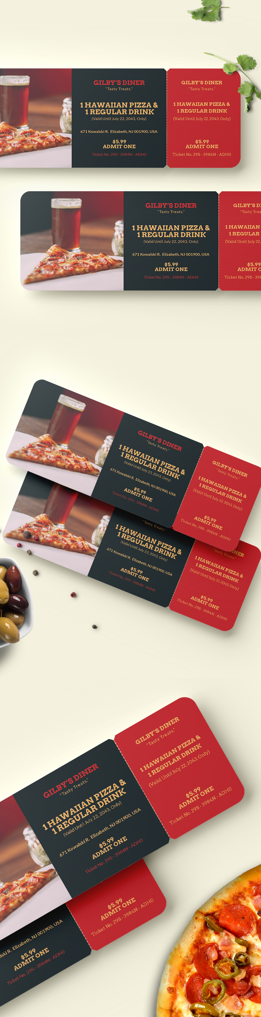 Free Printable Food Ticket Template Illustrator Word Apple Pages 