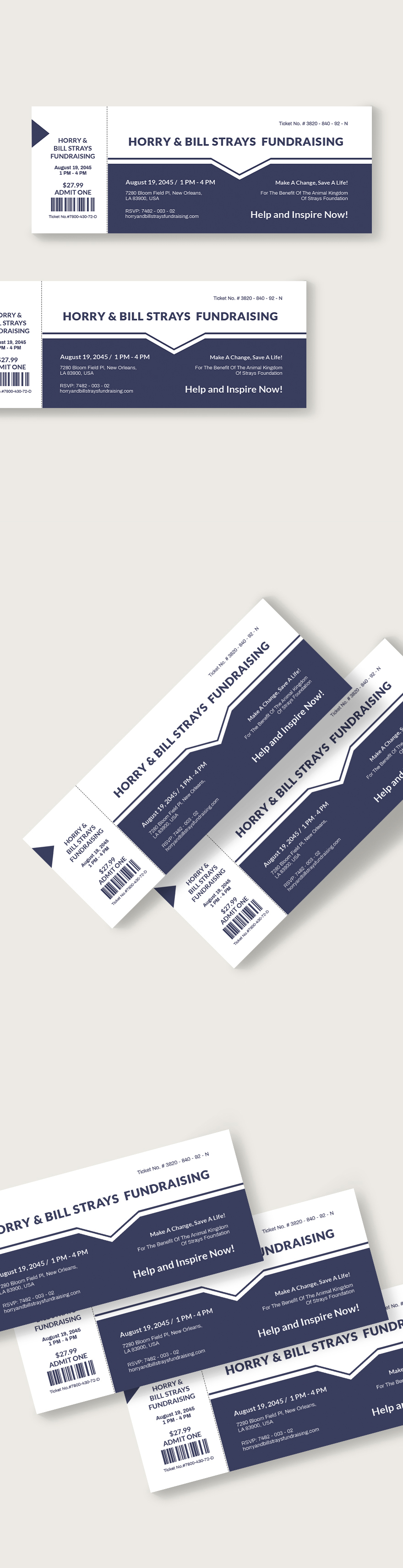 Free Simple Fundraiser Ticket Template - Illustrator, Word, Apple Pages ...