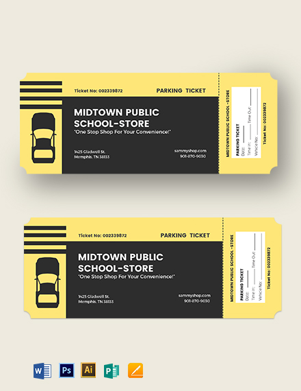 Printable Parking Ticket Template Word PSD Apple Pages 
