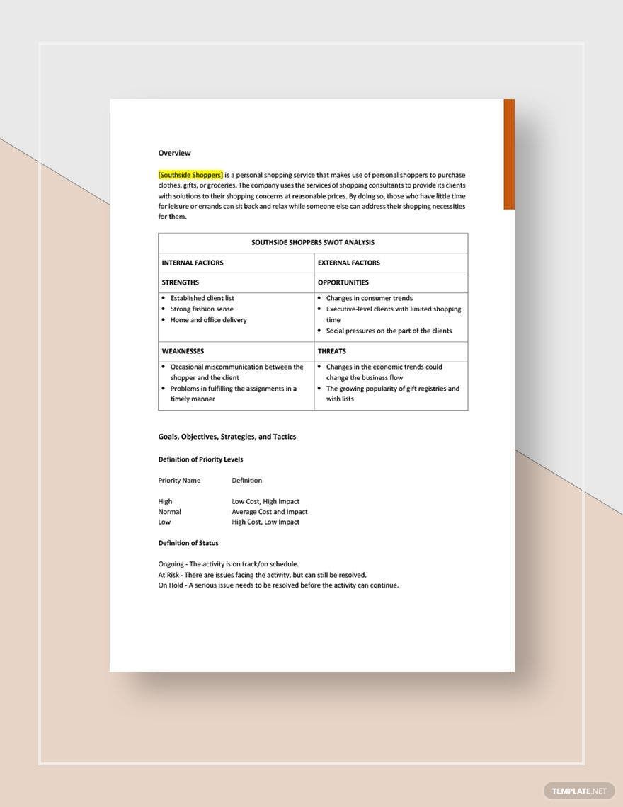Strategic Plan Goals Template - Google Docs, Word, Apple Pages ...