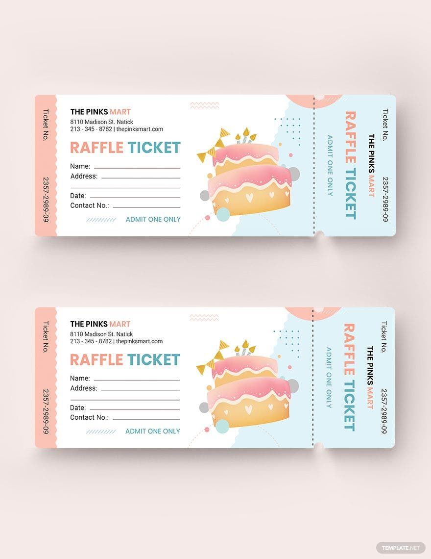 Birthday Raffle Ticket Template Download In Word Illustrator PSD 