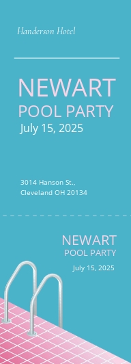 Pool Event Ticket Template