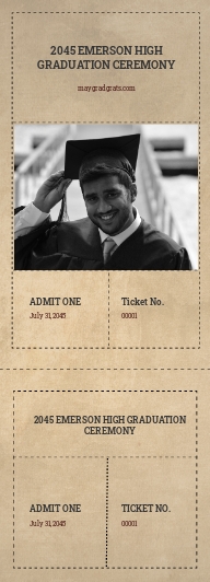 Vintage Graduation Ticket Template