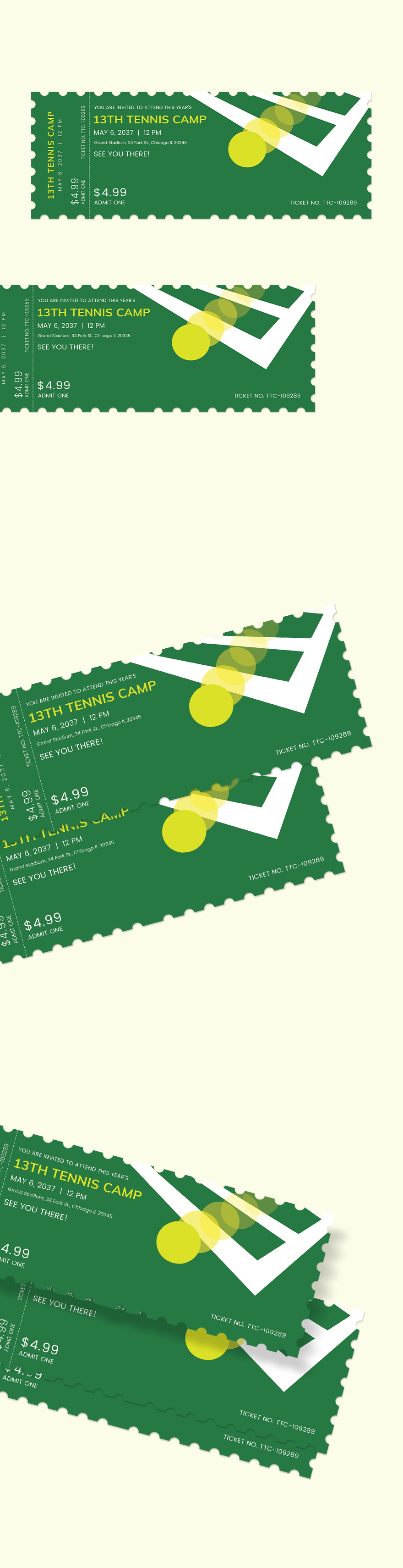 Free Tennis Camp Ticket Template - Illustrator, Word, Apple Pages, PSD ...