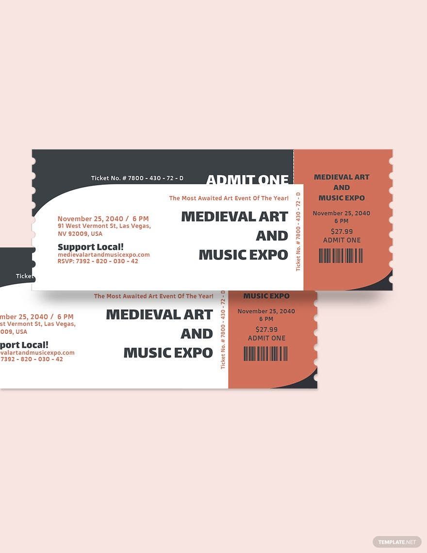 Admit One Ticket Word Templates Design Free Download Template