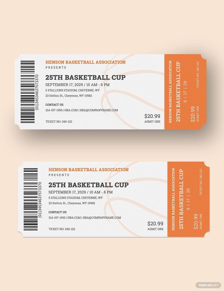 Basketball Ticket Template In Word Publisher Illustrator PSD Pages 