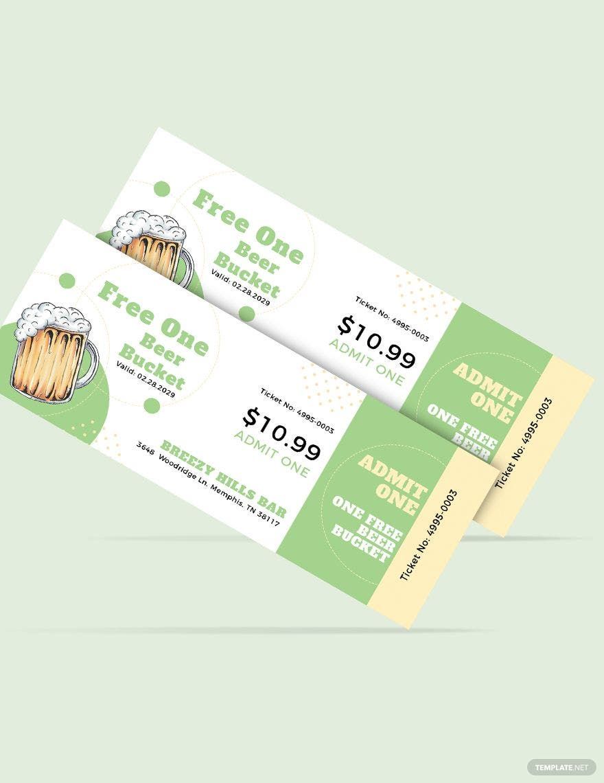 Editable Drink Ticket Templates In Word To Download