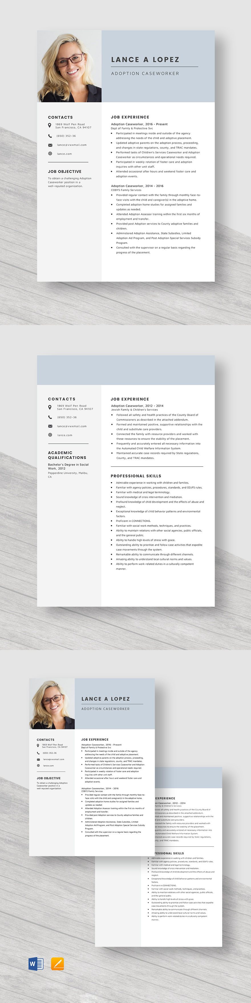 Adoption Case Worker Resume Template - Word, Apple Pages | Template.net