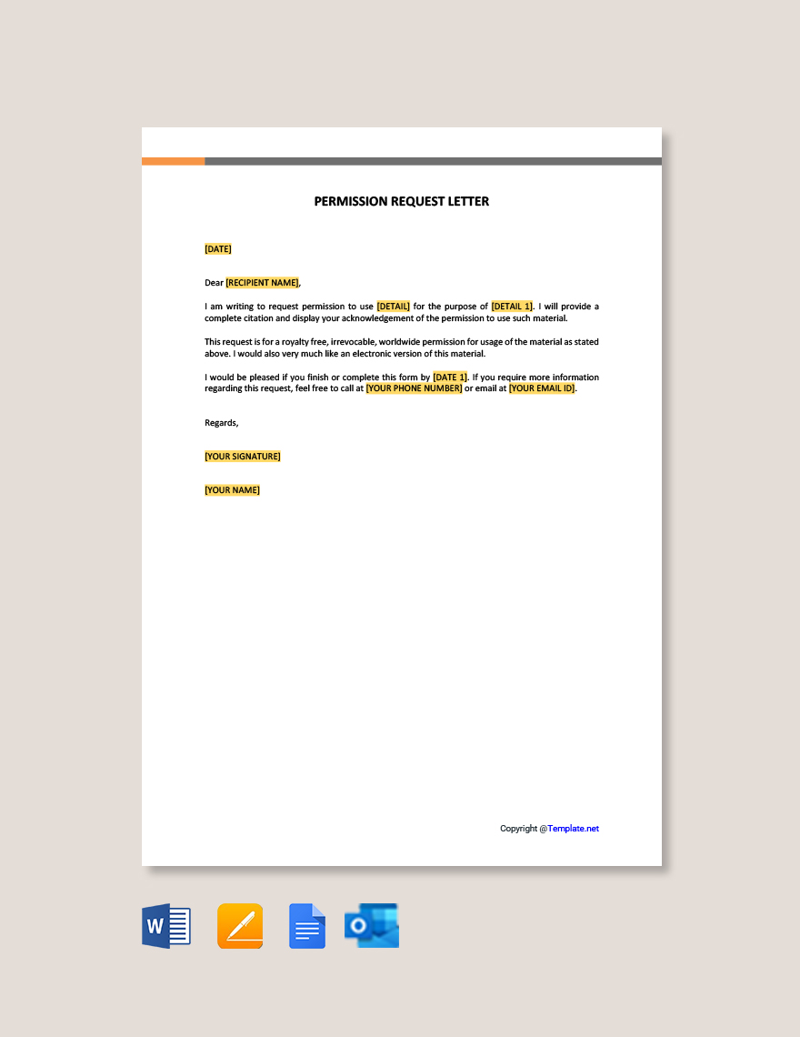 Sample Permission Request Letter