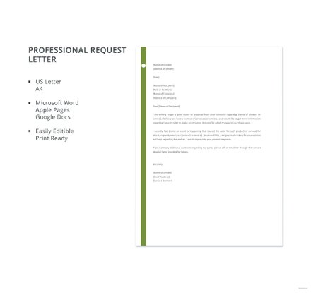Free Information Request Letter Template: Download 700+ Letters in Word ...