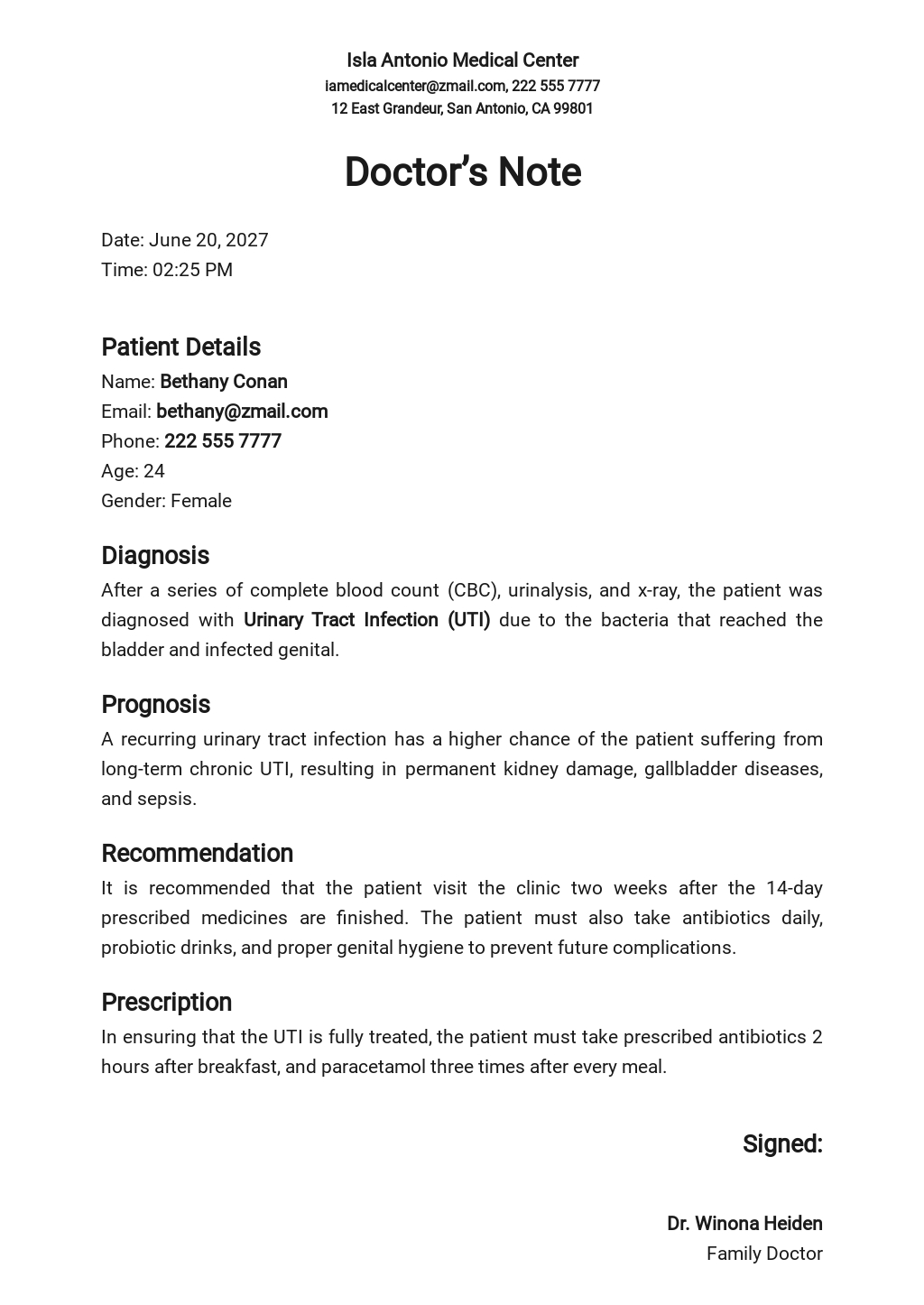 Doctor Excuse Note Template Free PDF Google Docs Word Apple Pages 