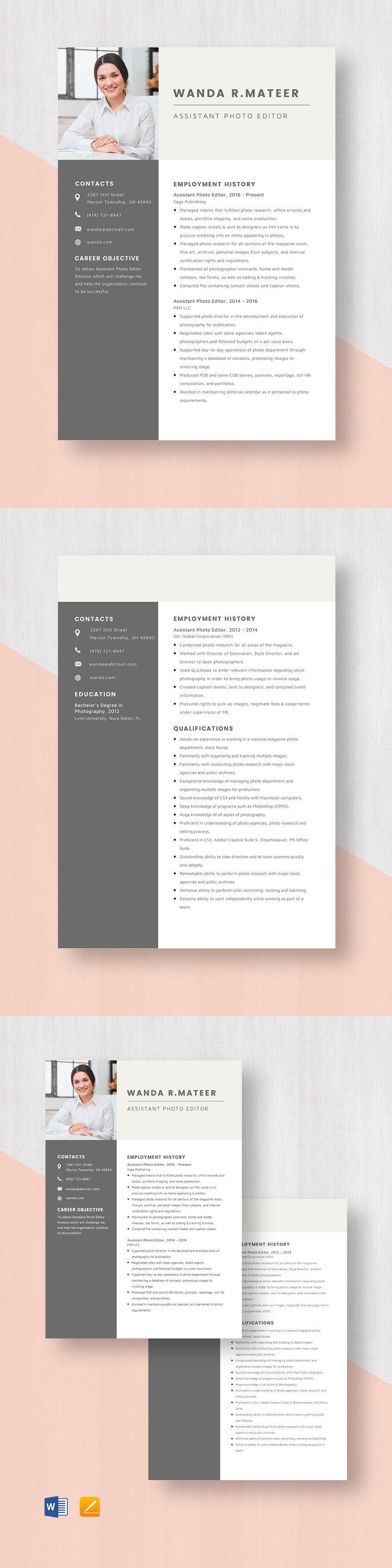 Freelance Editor Resume Template - Word, Apple Pages | Template.net