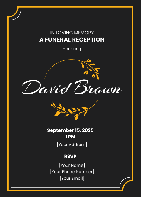 Email Funeral Reception Invitation Templates - Edit Online & Download ...