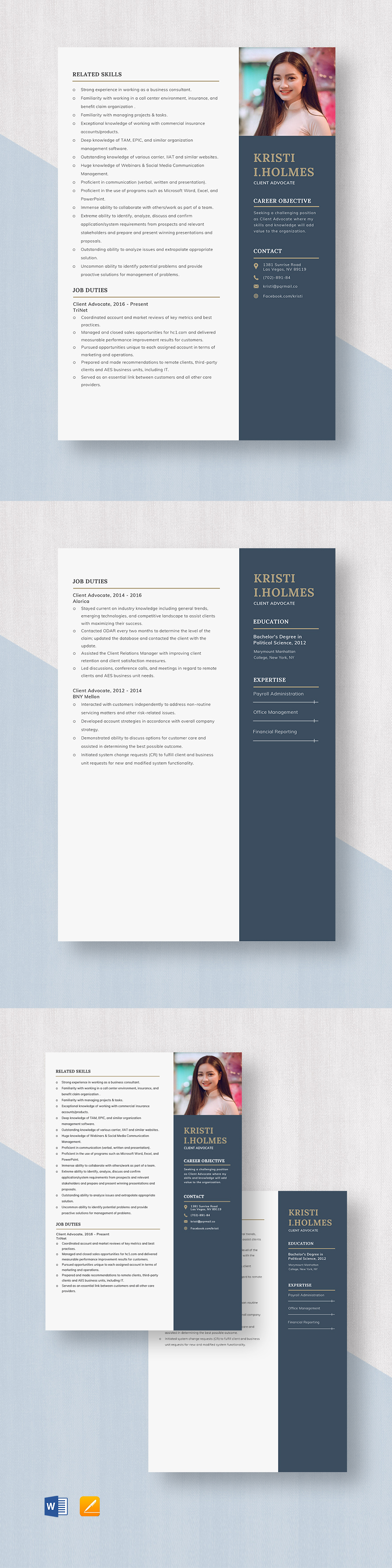 Health Advocate Resume Template - Word, Apple Pages | Template.net