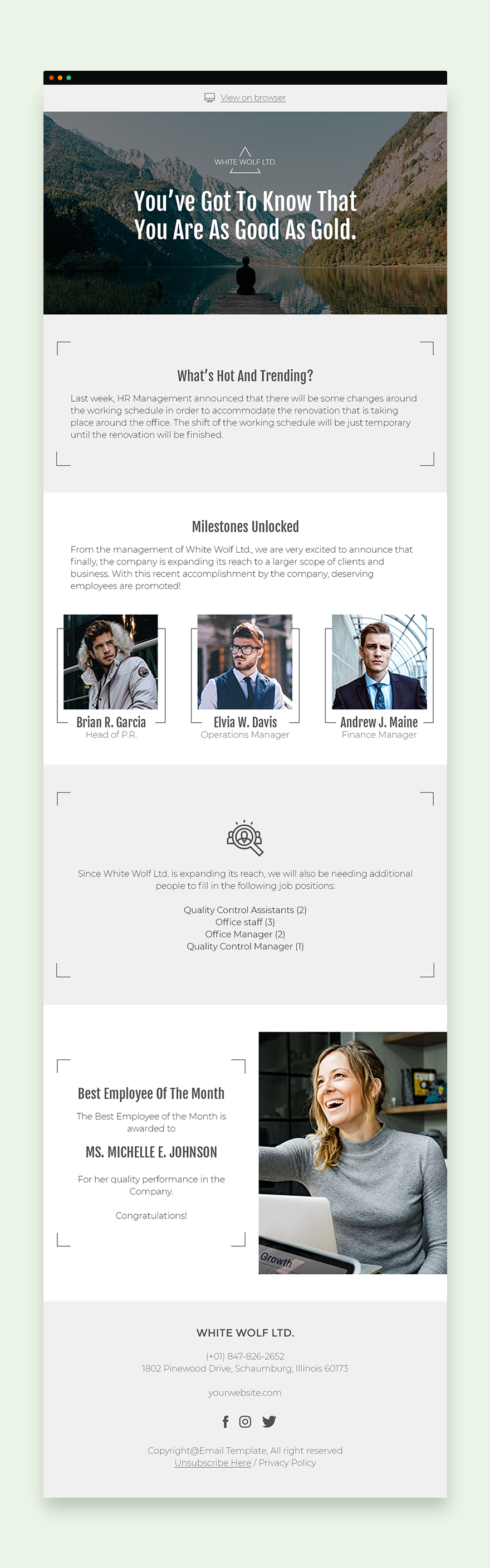 Best Employee Newsletter Template - HTML5, Word, Apple Pages, PSD ...