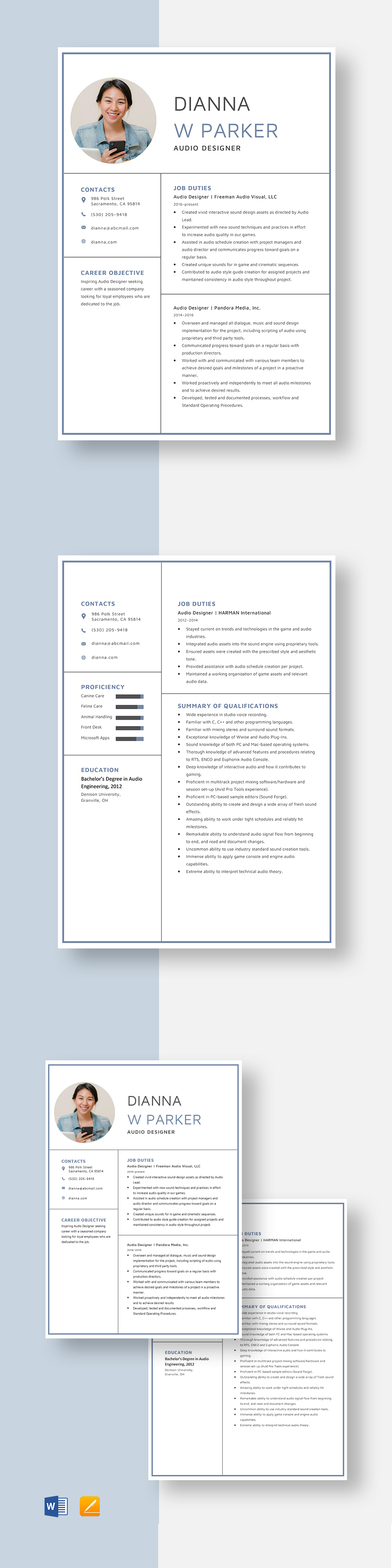 Simple Presentation Designer Resume Template - Word, Apple Pages, PSD ...