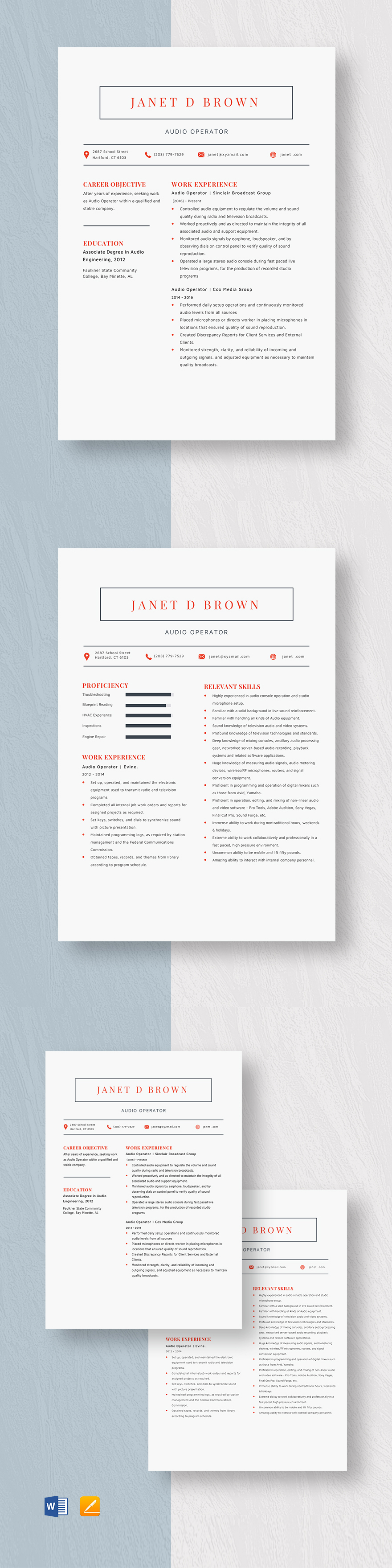 Senior Audio Visual Project Manager Resume Template - Word, Apple Pages ...