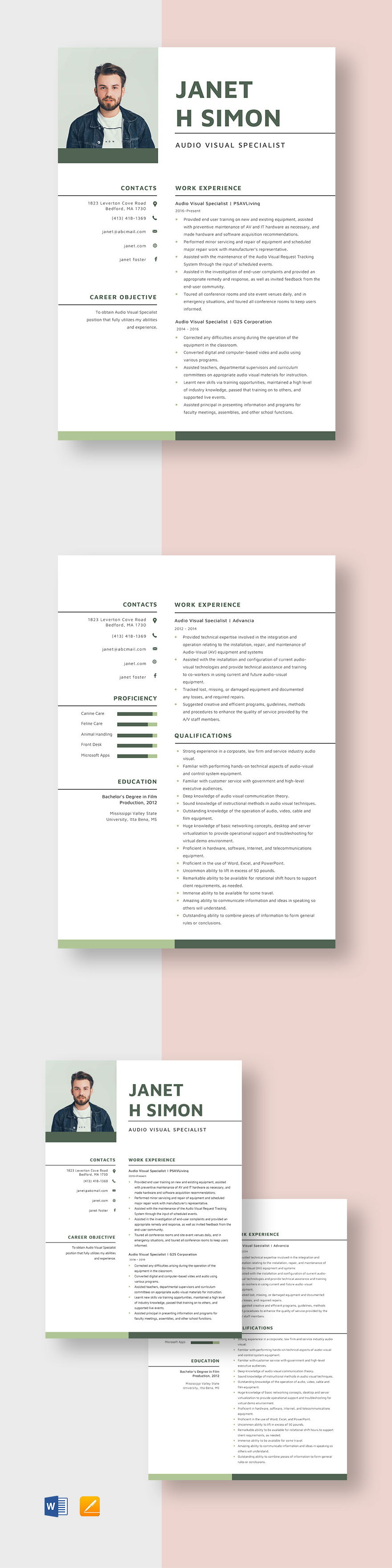 Senior Audio Visual Project Manager Resume Template - Word, Apple Pages ...