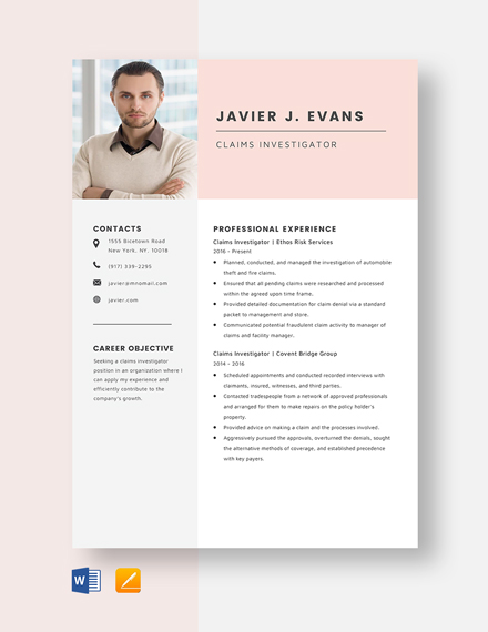 Healthcare Fraud Investigator Resume - Word, Apple Pages | Template.net