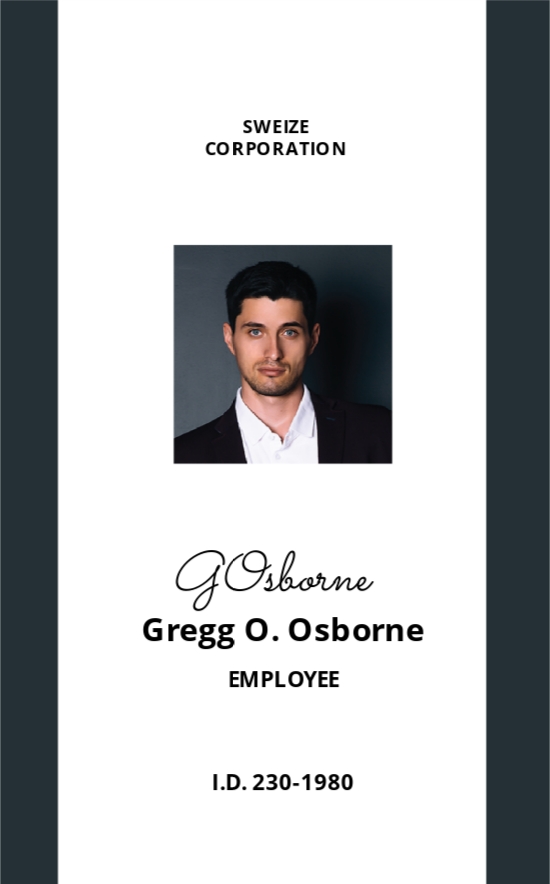 Reception Guest ID Card Template