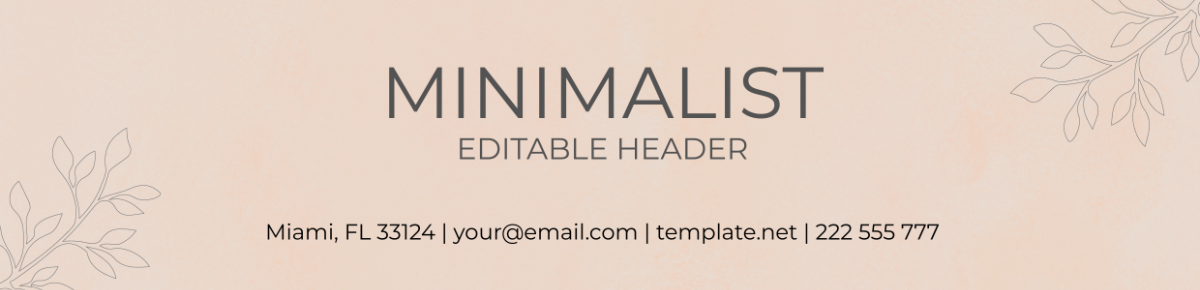Minimalist Editable Header - Edit Online & Download Example