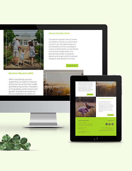 Family Reunion Newsletter Template HTML5 Word Outlook Apple Pages 