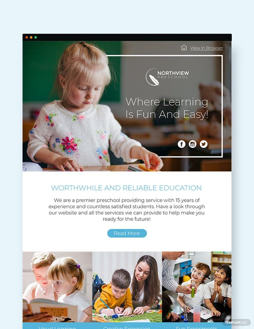 Preschool Newsletter Template Download In PSD Outlook HTML5 