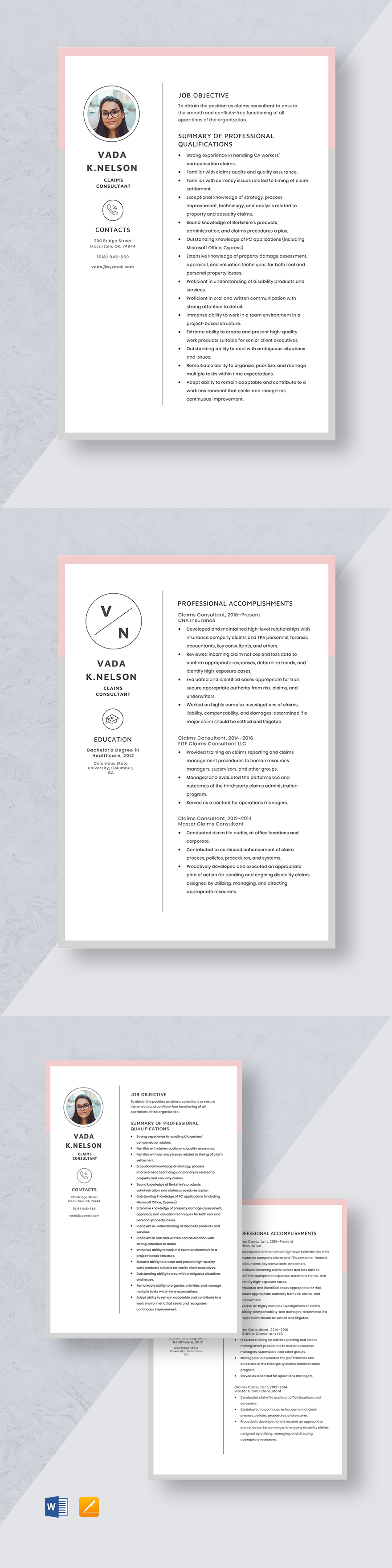 Beauty Consultant Resume Template - Word, Apple Pages, PSD, Publisher ...