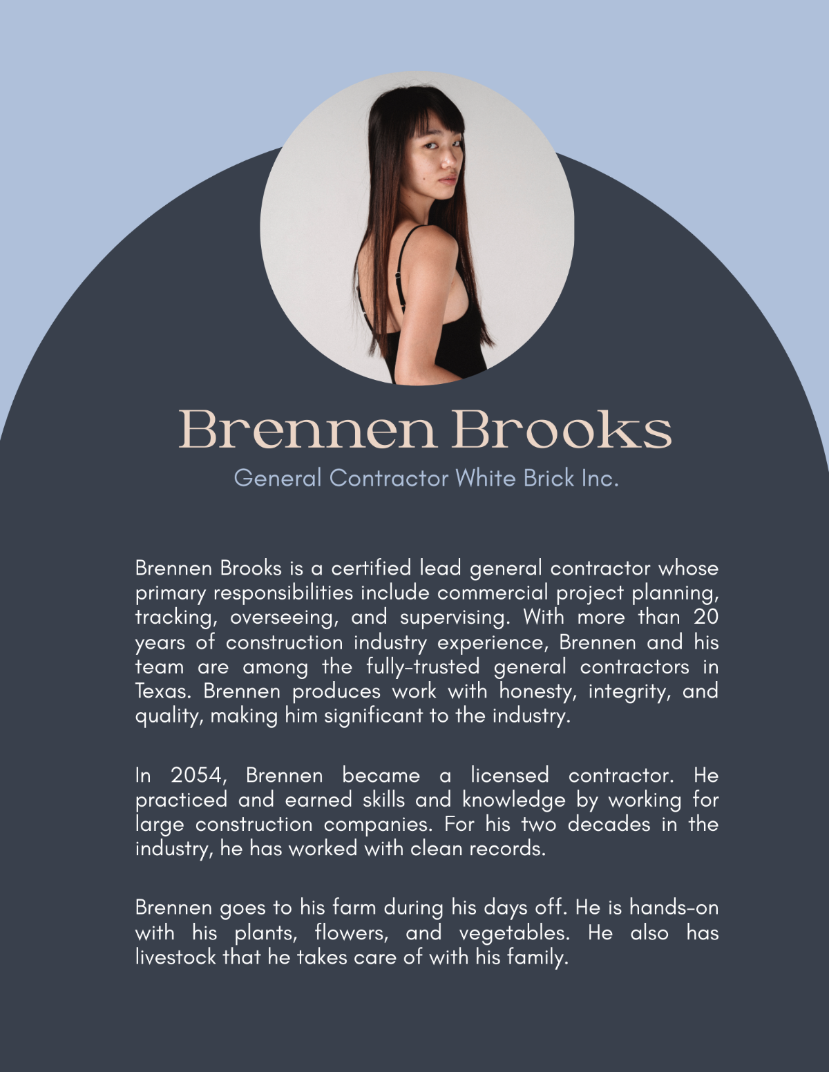 Free Professional Bio For Building Contractor - Edit Online & Download ...