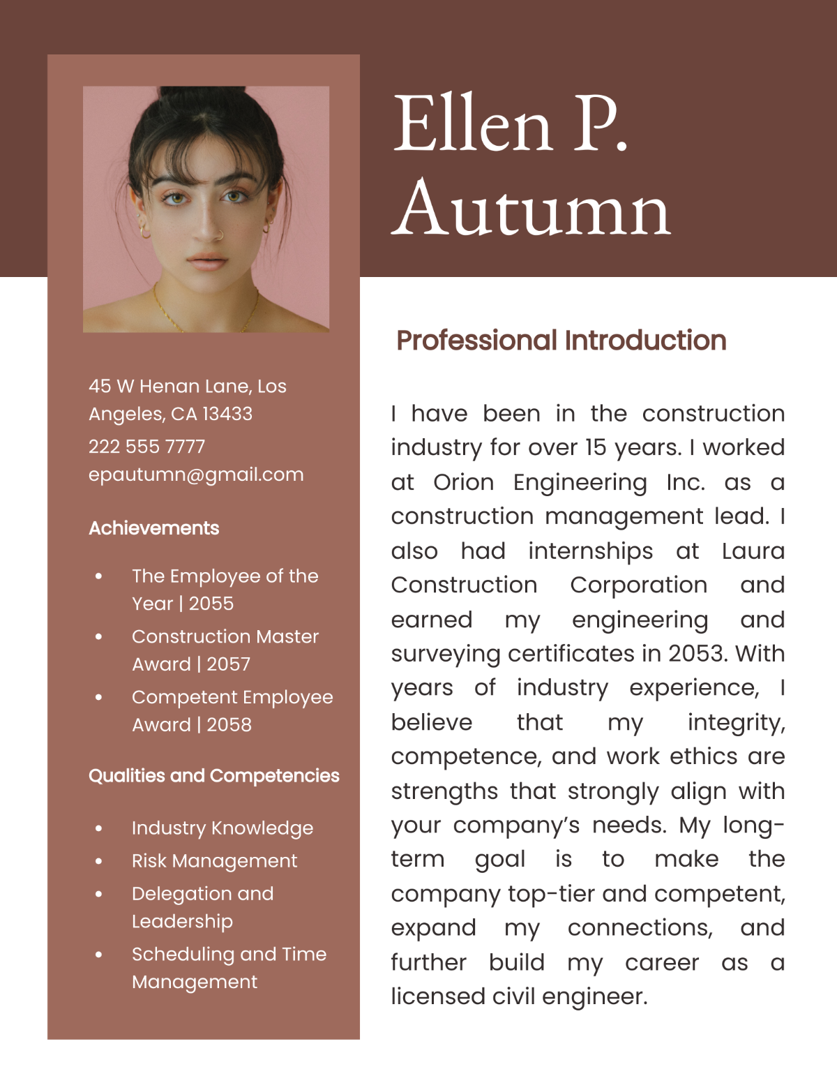 FREE Self Introduction Templates Examples Edit Online Download